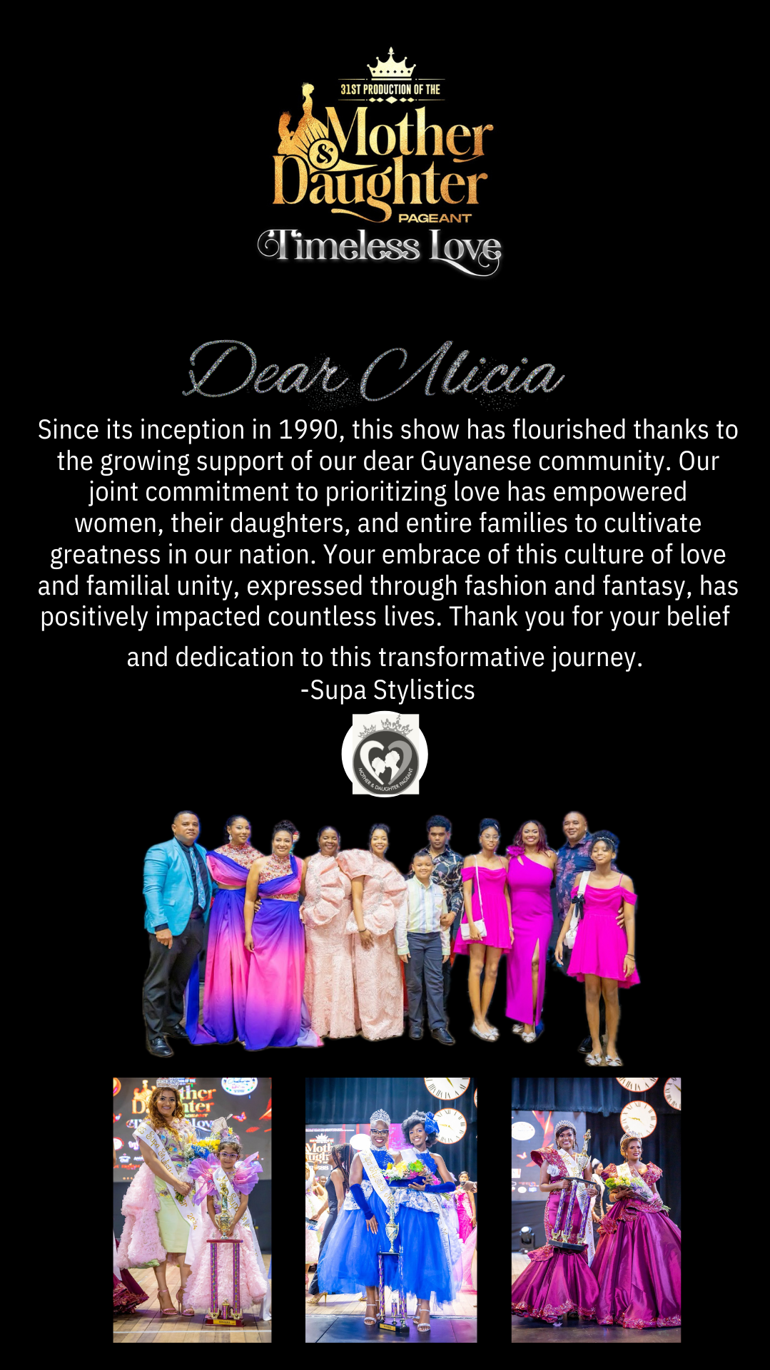 Thank you- Mother & Daughter Pageant 2024 - Acado Guyana